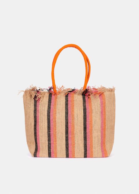 Essentiel Antwerp Berova Woven Straw Shopper - Stick and Ribbon