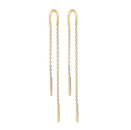 Enamel Copenhagen Hoop Chain Earrings – Gold - Stick and Ribbon